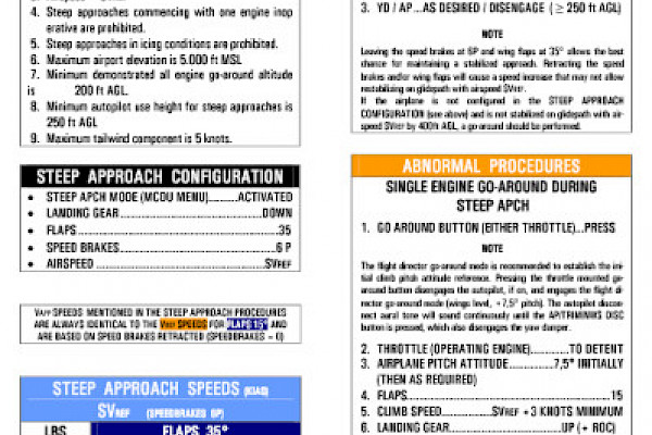 Steep Approach Procedure Tables | HEAT